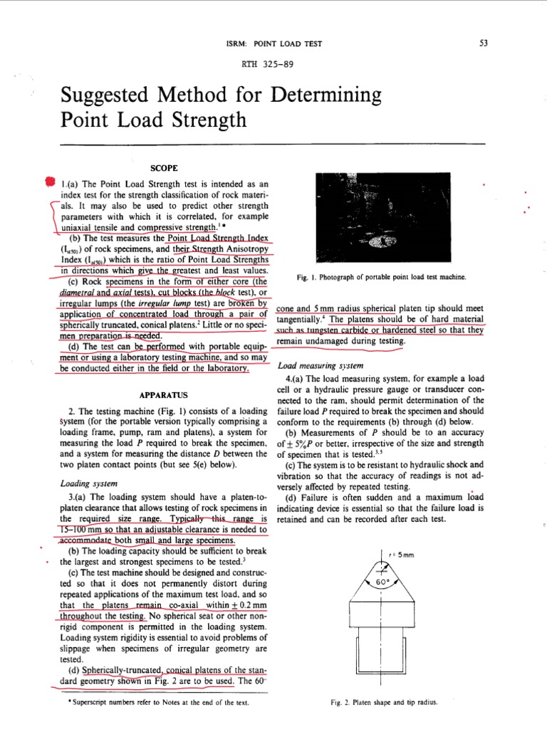 PLT ISRM Point Load Strength | PDF