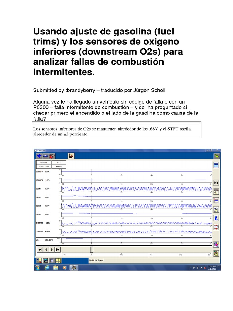 Using Fuel Trims and Downstream O2s To Analyze Ajuste de Gasolina y Los Sensores de Oxigeno en ...