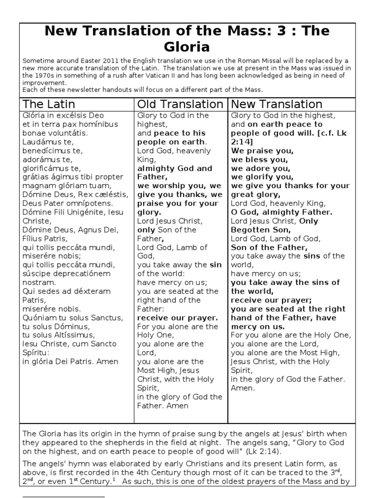 3 The Gloria | PDF | Worship | Ancient Mediterranean Religions