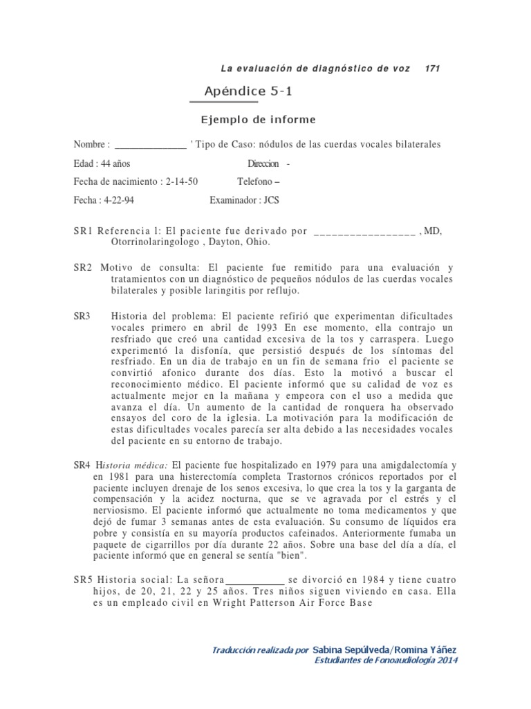Cap5. - Evaluacion de La Voz Joseph Stemple-Anexos | PDF | Resfriado ...