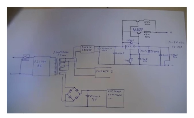 Diagrama de Fuente de Poder de 0 A 36 Volts 10 Amp. | PDF