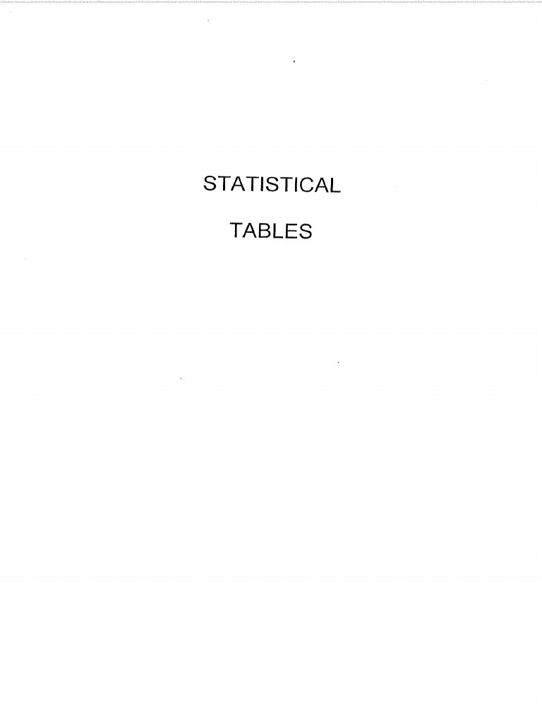 STA408 Statistical Tables | PDF
