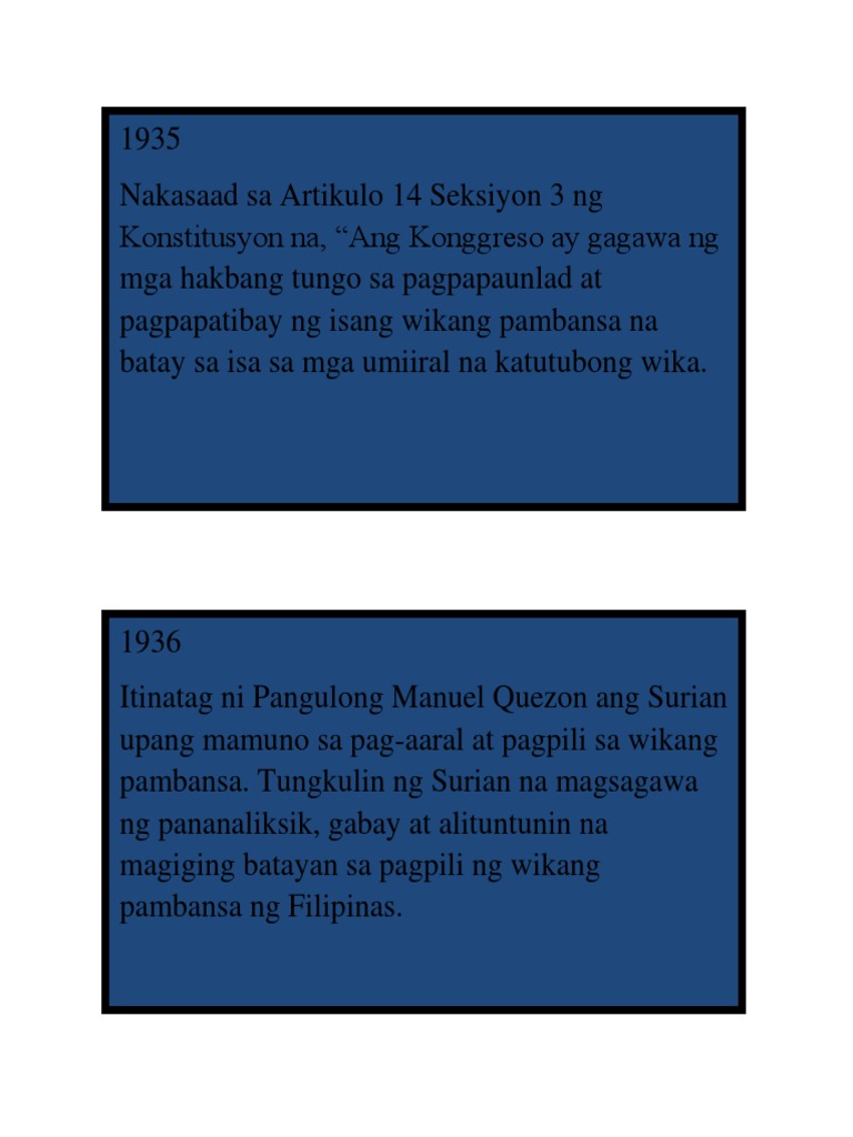 Timeline NG Wikang Filipino | PDF