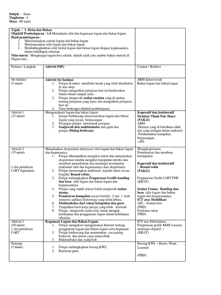 Contoh RPH PDP Abad 21 Ed3 | PDF