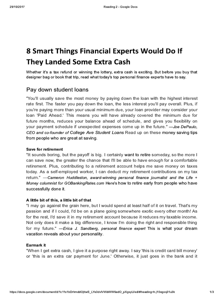 Financial Advice PDF