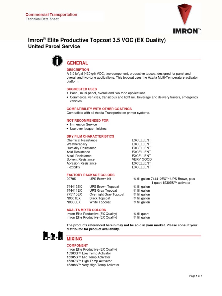 TR Tds Imron Elite Ex Quality 3.5voc Ups Eng | PDF | Volatile Organic ...