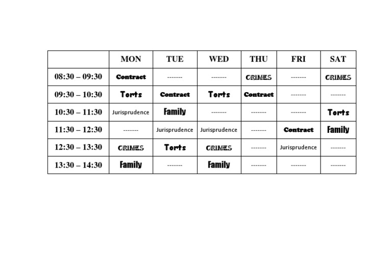 CLC Time Table | PDF
