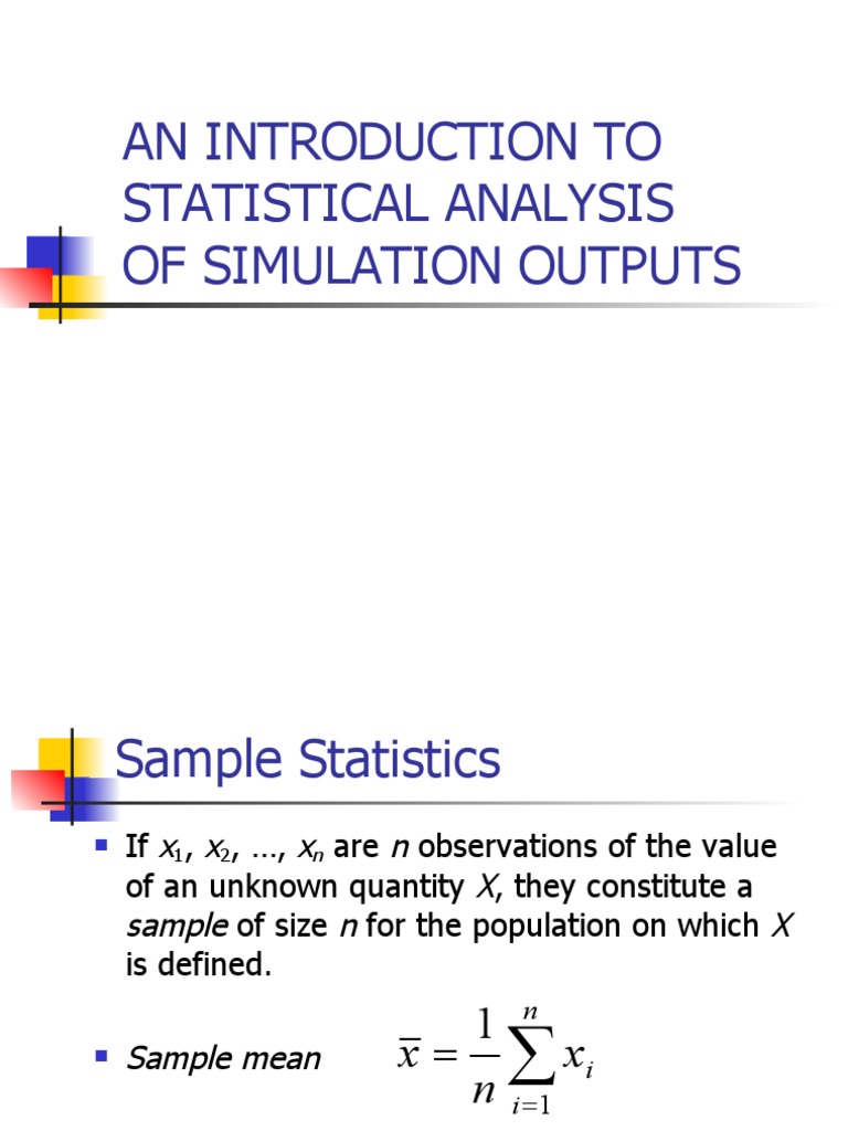 An Introduction To Statistical Analysis of Simulation Outputs | PDF | Confidence Interval | Variance