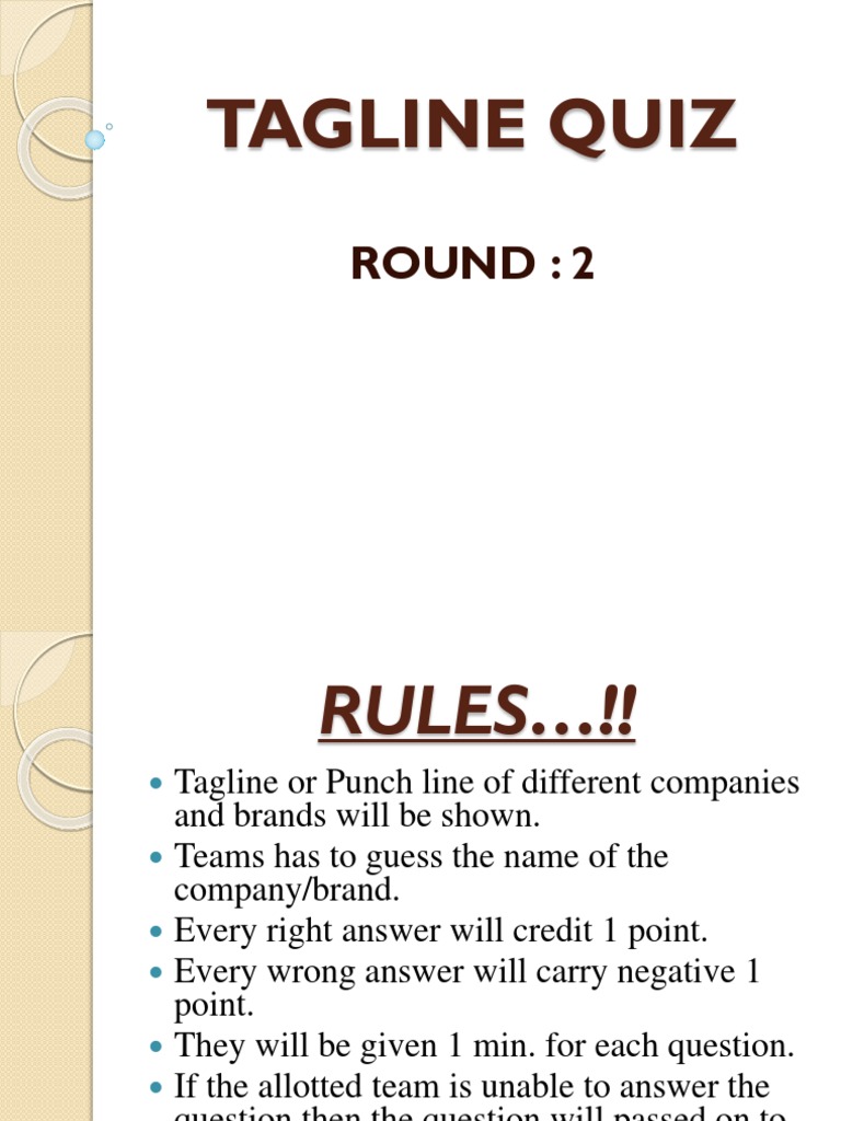 Tagline Quiz | PDF