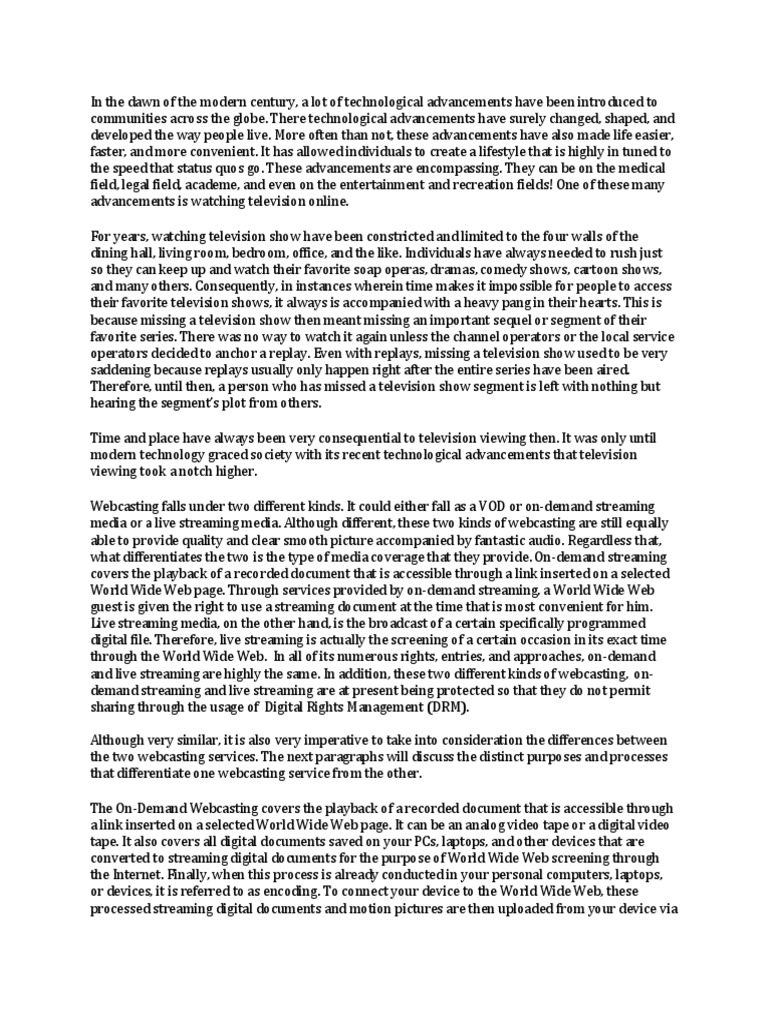 The Two Types of Webcasting Are | PDF | Copyright Infringement ...