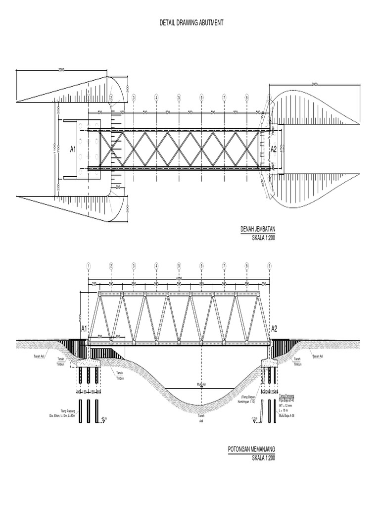 Denah dan Detail Jembatan Sederhana | PDF