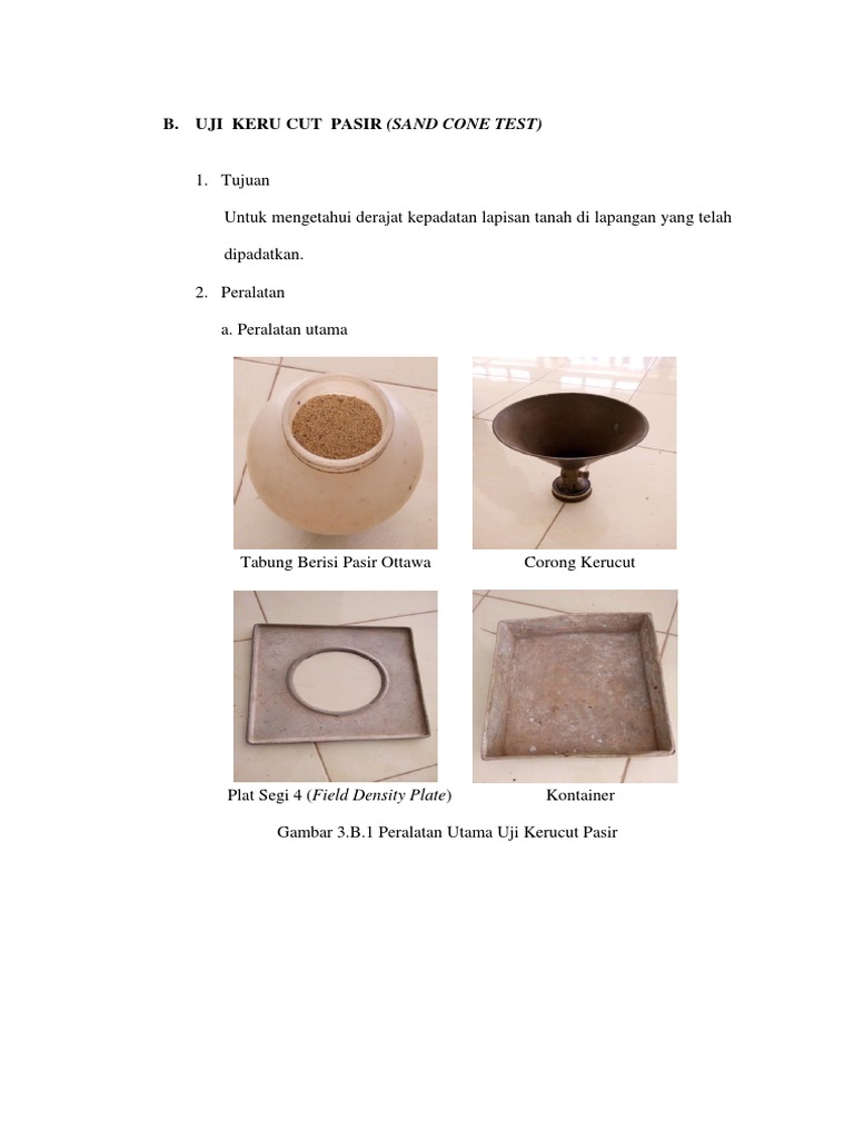 Uji Sand Cone Kelompok 3 | PDF