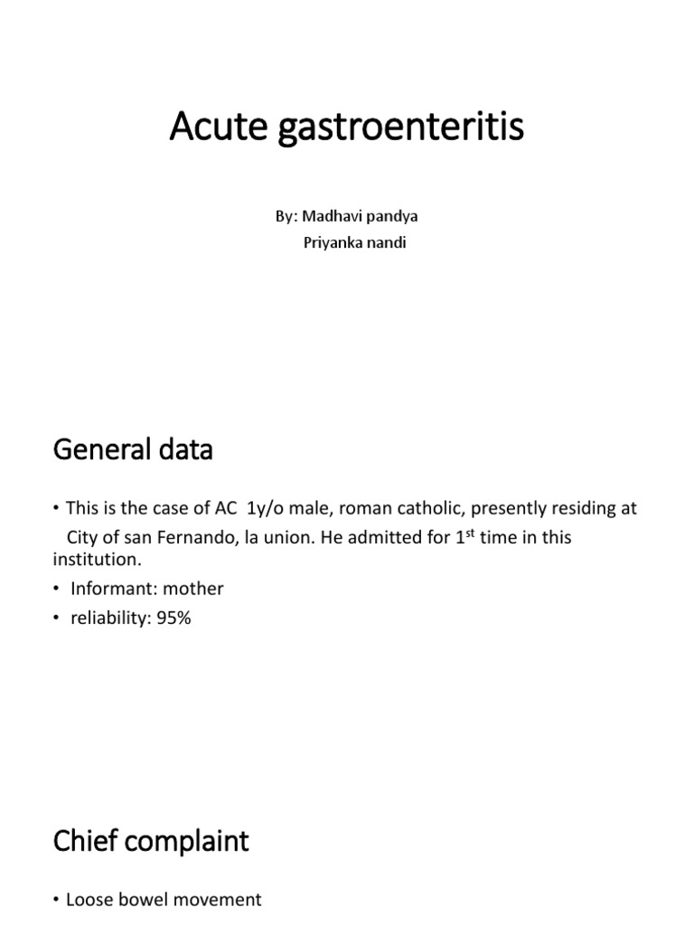 Acute Gastroenteritis Case Study | PDF | Diseases And Disorders ...