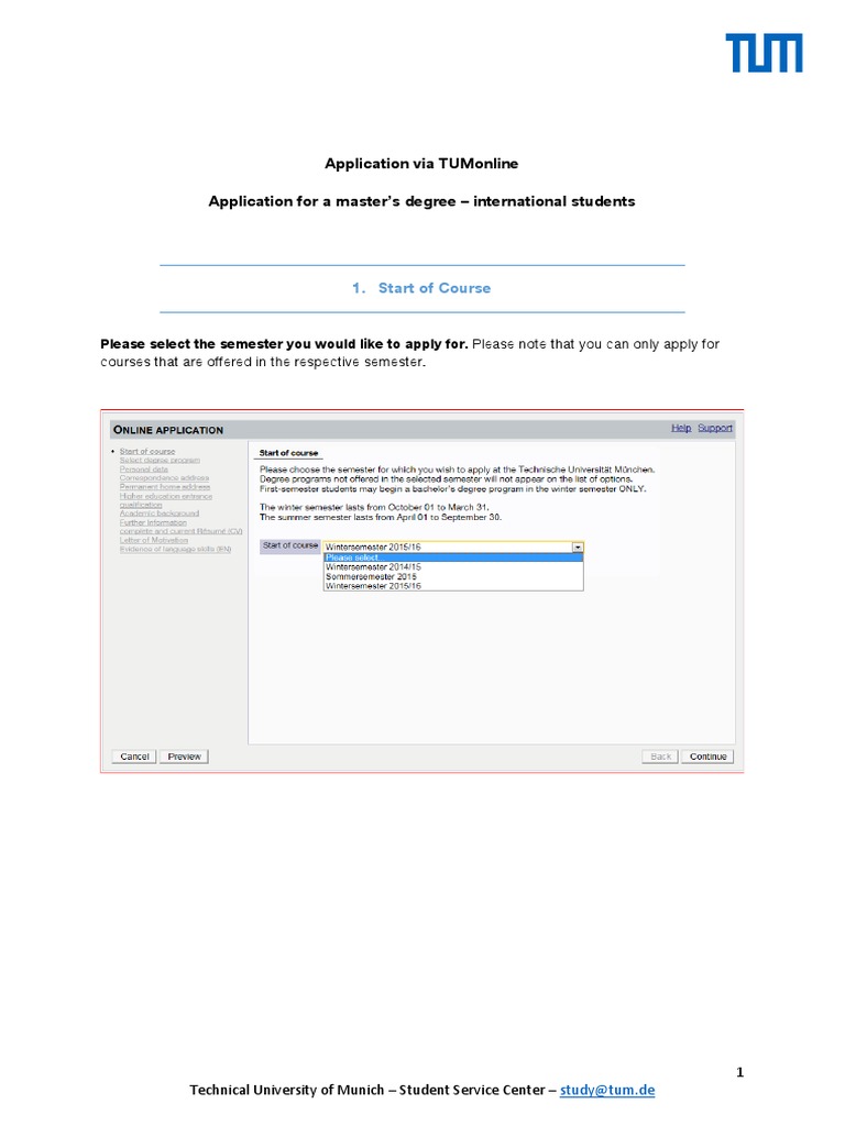 TUMonline Application Master International | PDF | Academic Degree ...
