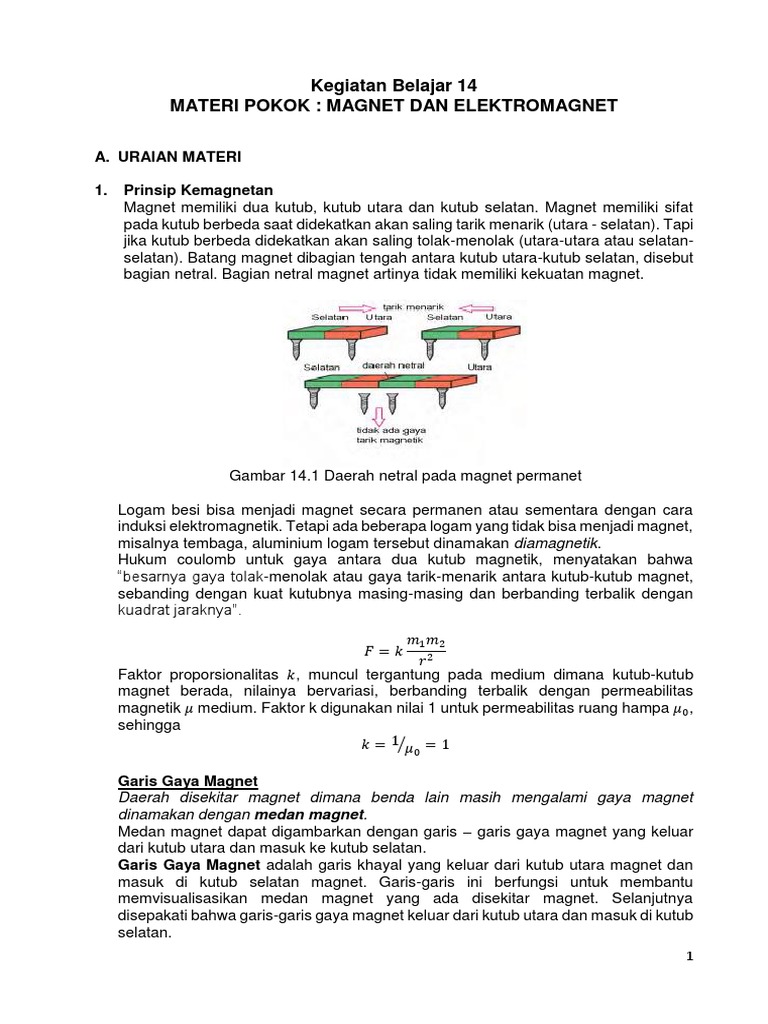 Sifat dan Medan Magnet pada Magnet | PDF