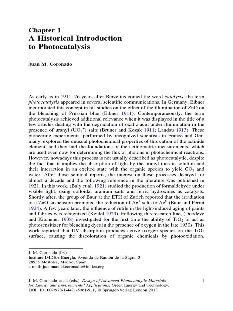 A Comprehensive History of Photocatalysis: From Early Experimentation ...
