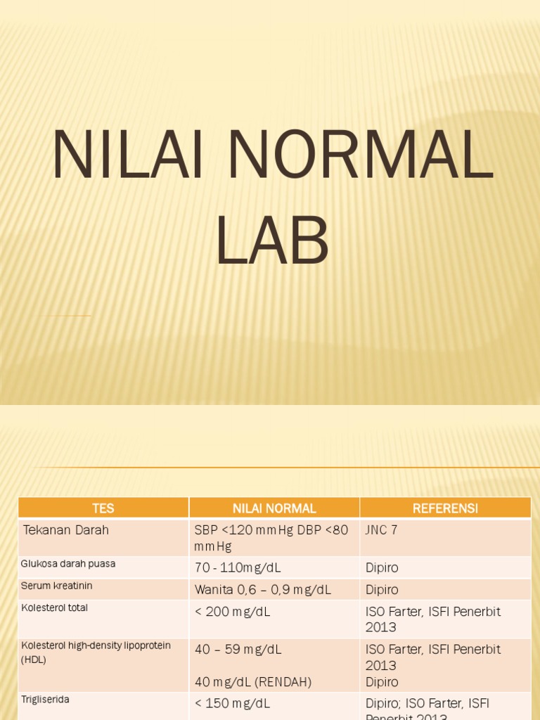 Nilai Normal Lab | PDF