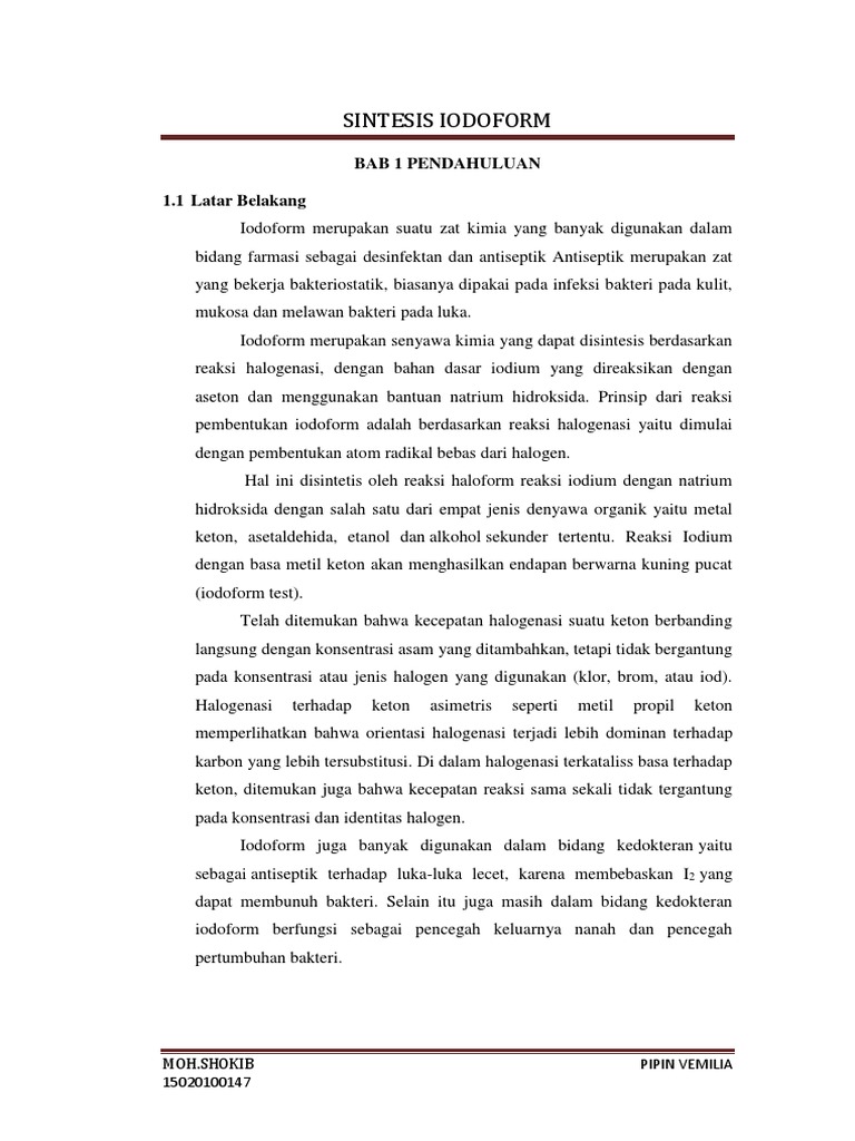 Iodoform Synthesis | PDF