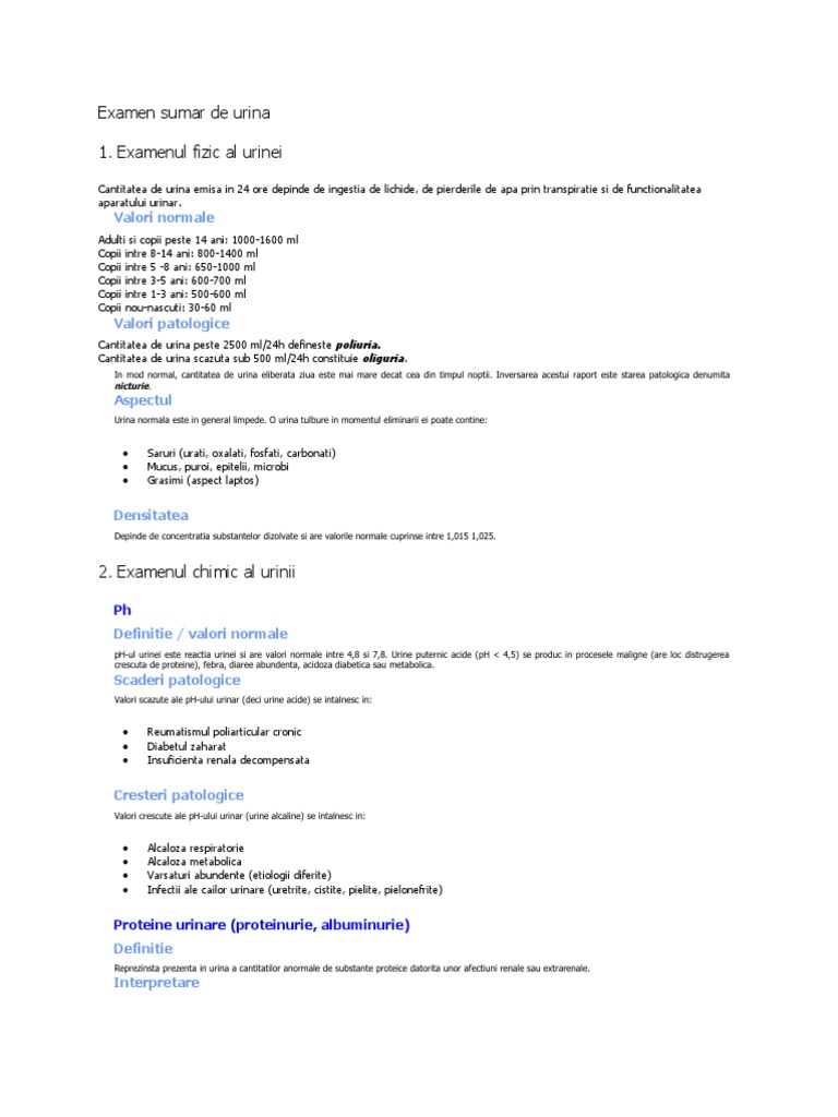 Examen Sumar de Urina | PDF