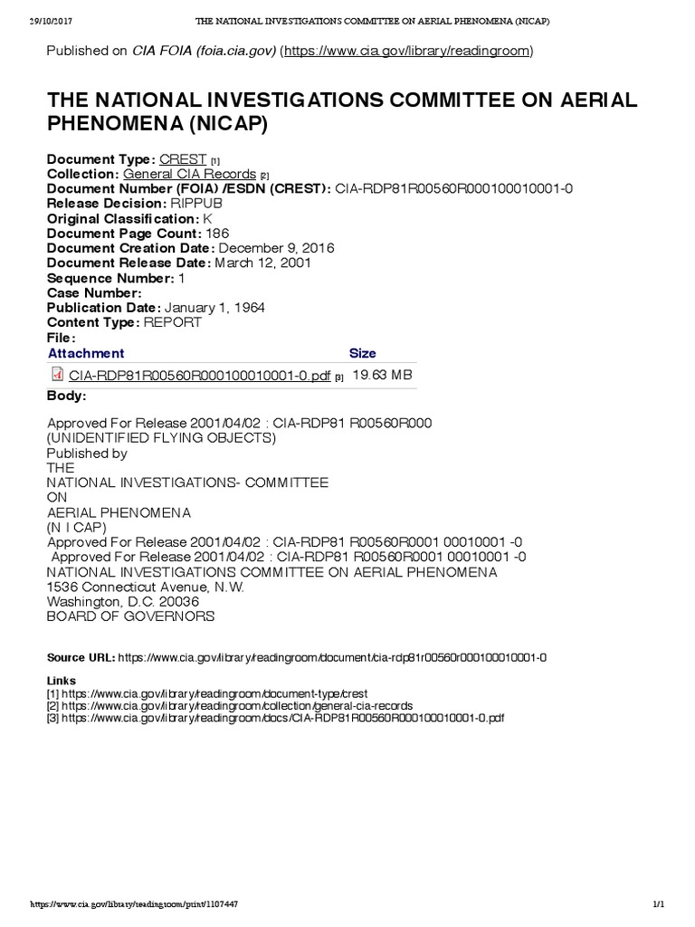 NICAP Report on Aerial Phenomena | PDF