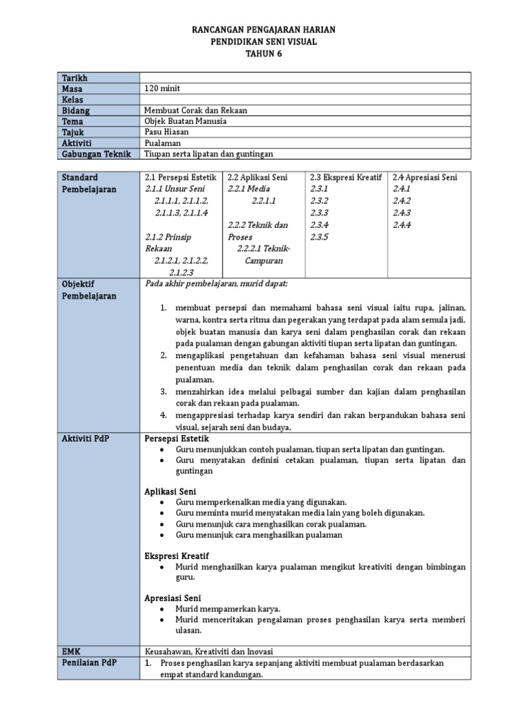 Membuat Corak Dan Rekaan (Pualaman) | PDF