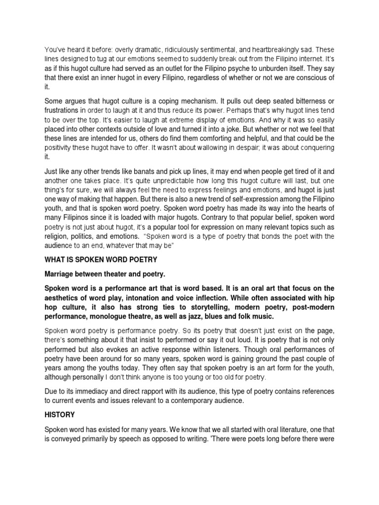 Bringing Spoken Word Poetry Into The Classroom | PDF | Cognitive ...