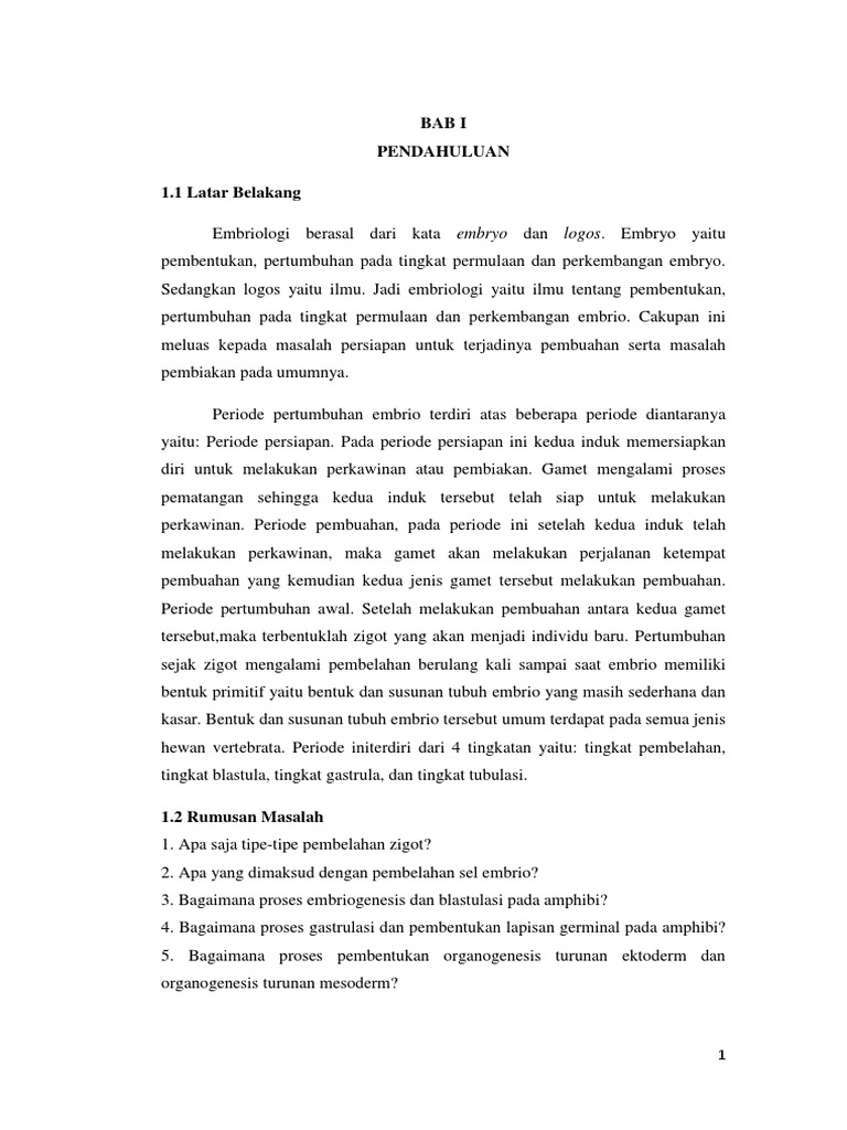 Makalah Embrio Katak | PDF