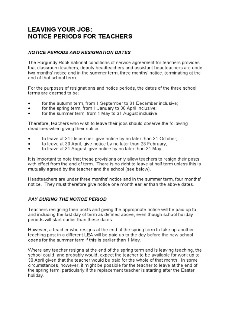 Leaving Notice Period PDF | PDF | Breach Of Contract | Government ...