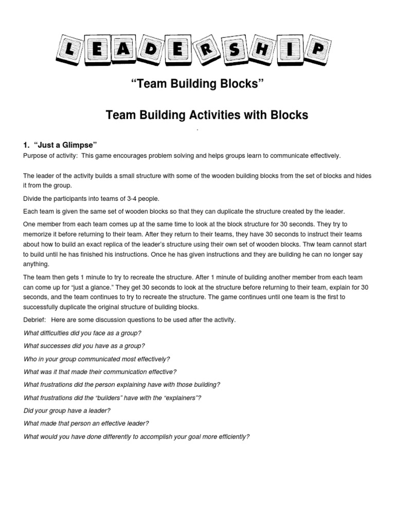 Leadership Team Building Blocks | PDF | Leadership | Motivation