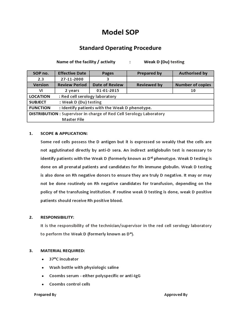 2.3 Du Testing | PDF | Anatomy | Serology
