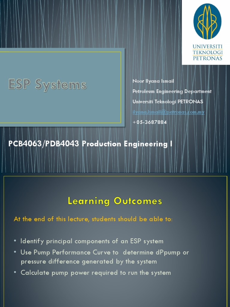 Esp Systems Pdf Pump Chemical Engineering
