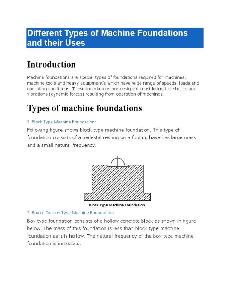 Different Types of Machine Foundations and Their Uses | PDF | Force ...