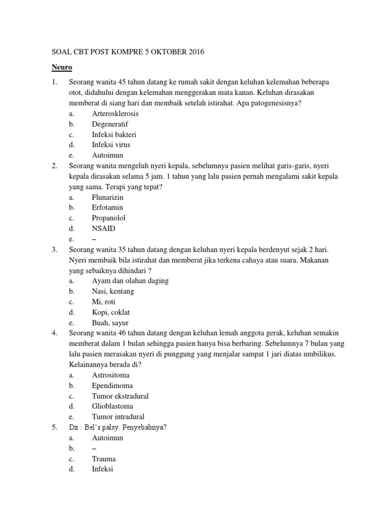 Contoh Soal Ukmppd | PDF