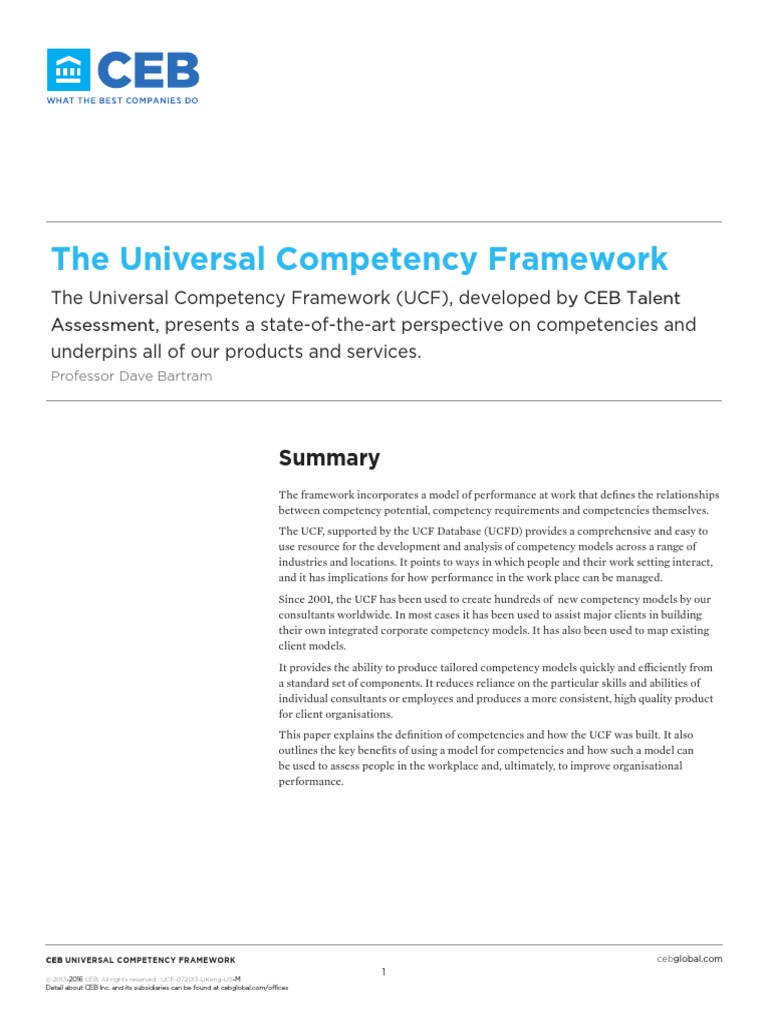Universal Competency Framework White Paper | PDF | Competence (Human ...