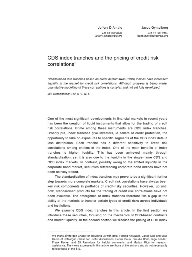 CDS Tranches | PDF