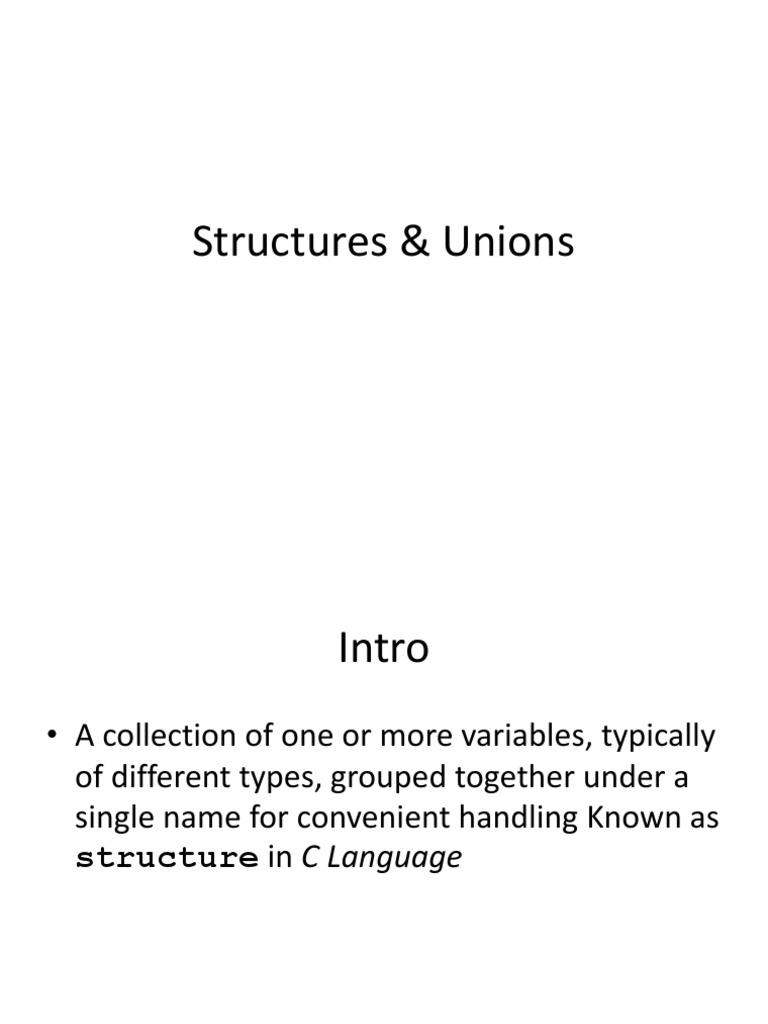 Structures & Unions | Download Free PDF | C (Programming Language) | Data Structure