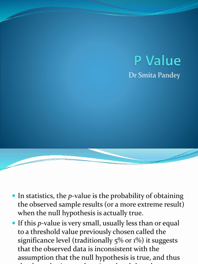 P Value | PDF | P Value | Statistical Significance