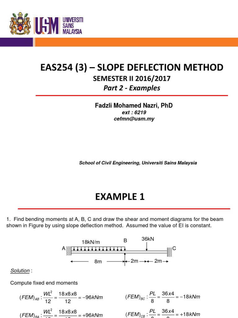 Eas254 - SDM Part 2 - Examples | PDF | Bending | Beam (Structure)