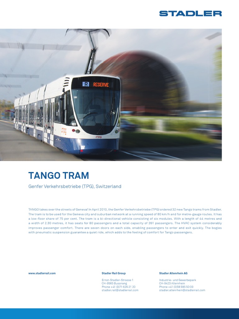 Introducing the Tango: A New Tram for Geneva's Public Transportation ...