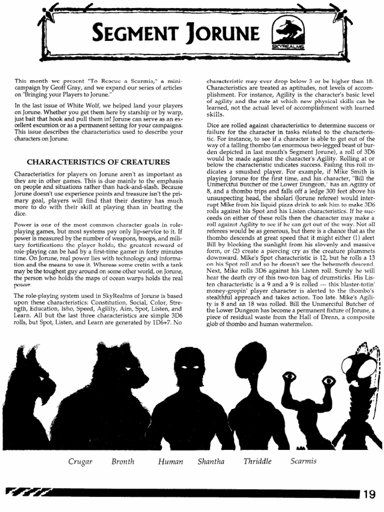 Segment Jorune: Characteristics of Creatures | PDF | Nature