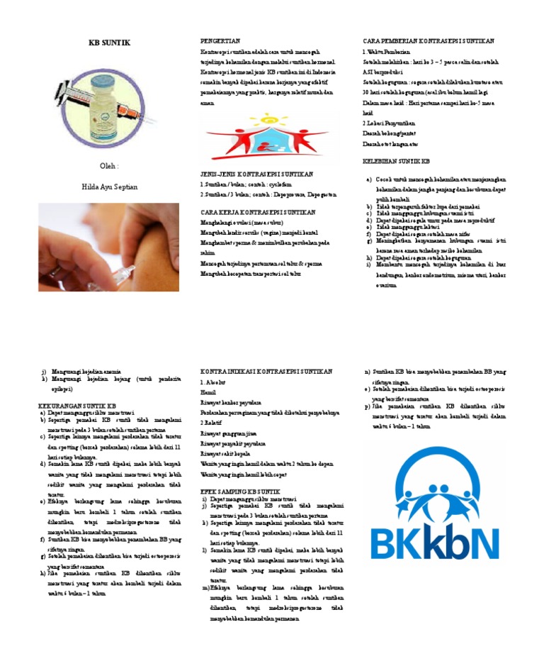 Leaflet KB Suntik | PDF