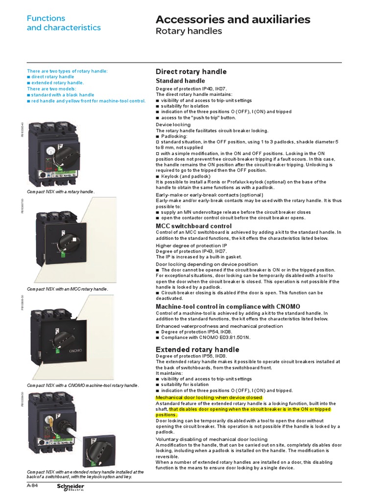 Accessories and Auxiliaries: Rotary Handles | PDF | Components | Equipment
