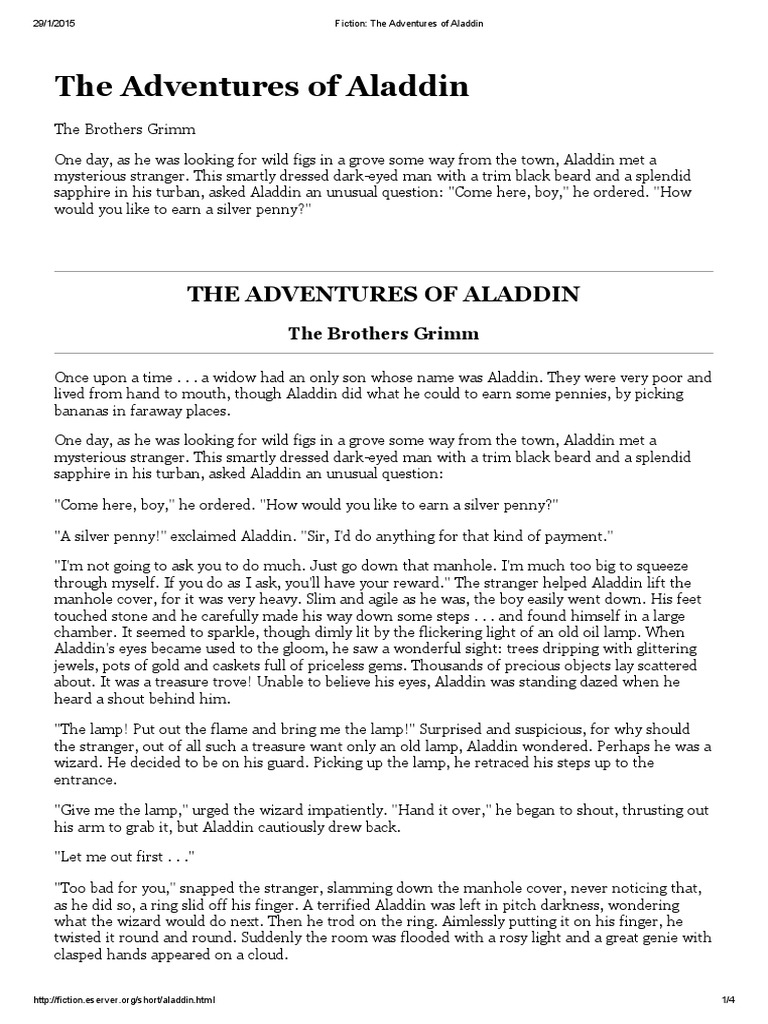 Fiction - The Adventures of Aladdin | PDF | Home & Garden | Mystery ...