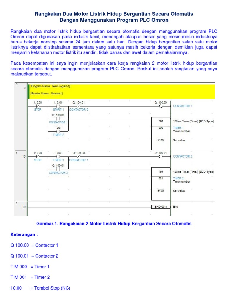 Rangkaian Dua Motor Listrik Hidup Bergantian Secara Otomatis Dengan ...