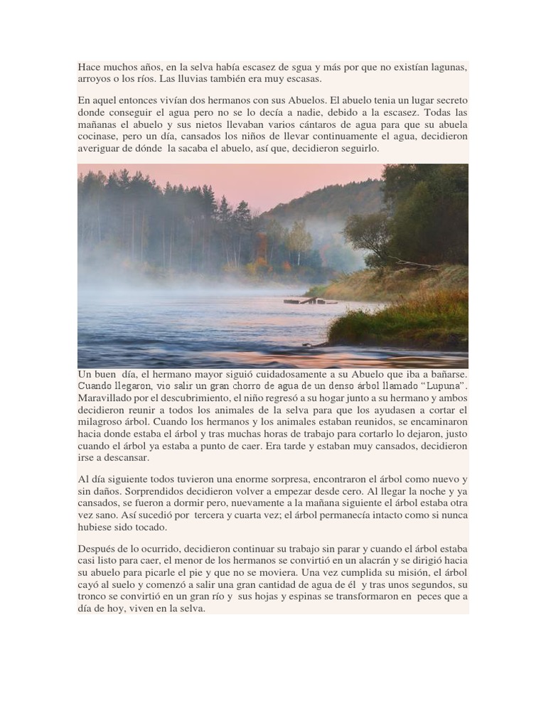 Leyendas del Río Amazonas para Niños | PDF | río Amazonas