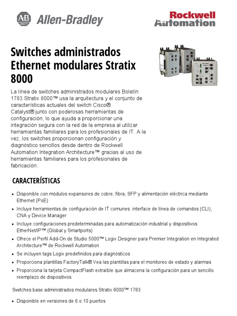 Switches Administrados Ethernet Modulares Stratix 8000 | PDF | Redes de computadoras | Informática