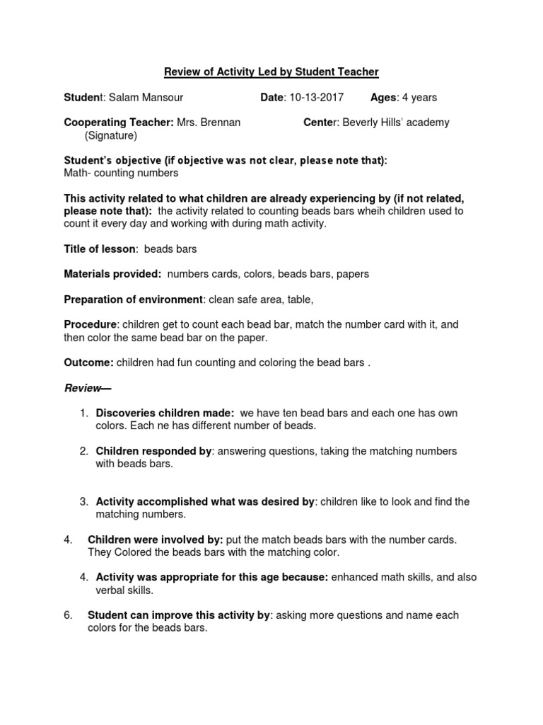 Review of Activity | PDF