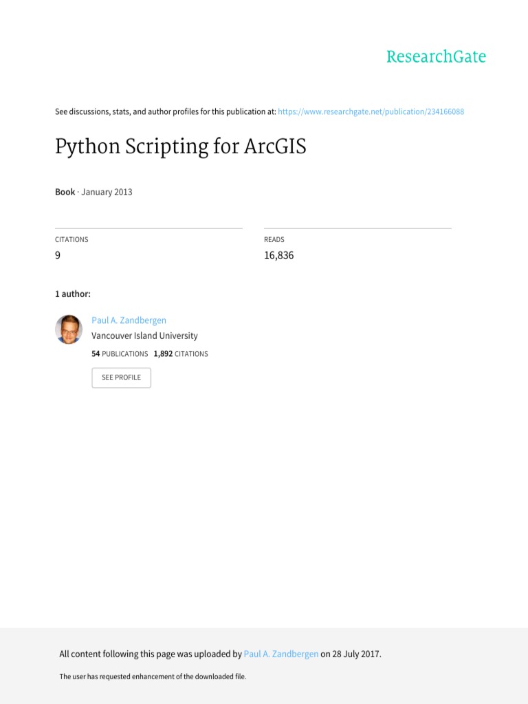 Python Scripting For Arcgis: January 2013 | PDF | Arc Gis | Digital ...