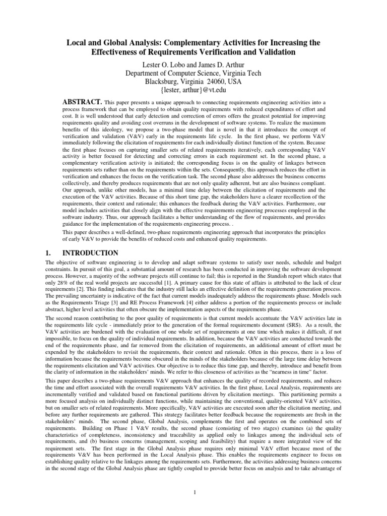 Local and Global Analysis: Complementary Activities For Increasing The Effectiveness of ...