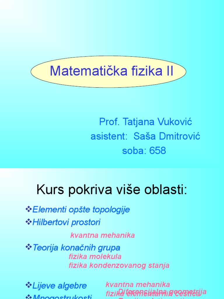 Matematicka Fizika 2 | PDF
